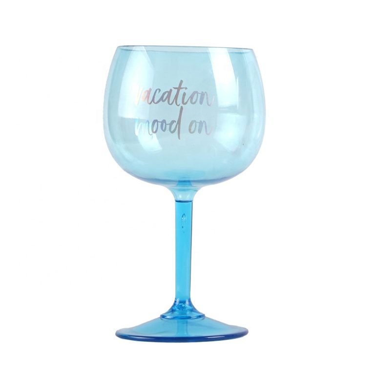 Colorful round plastic red wine glass