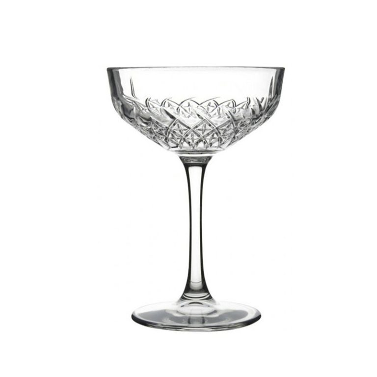 Fine engraved pattern crystal cocktail glass