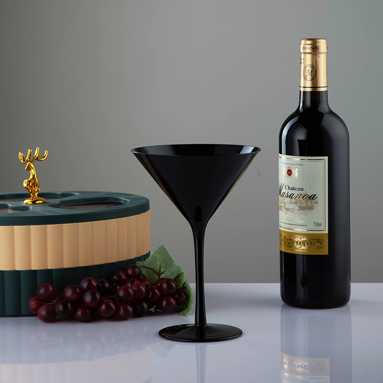 Modern art style black cocktail glass